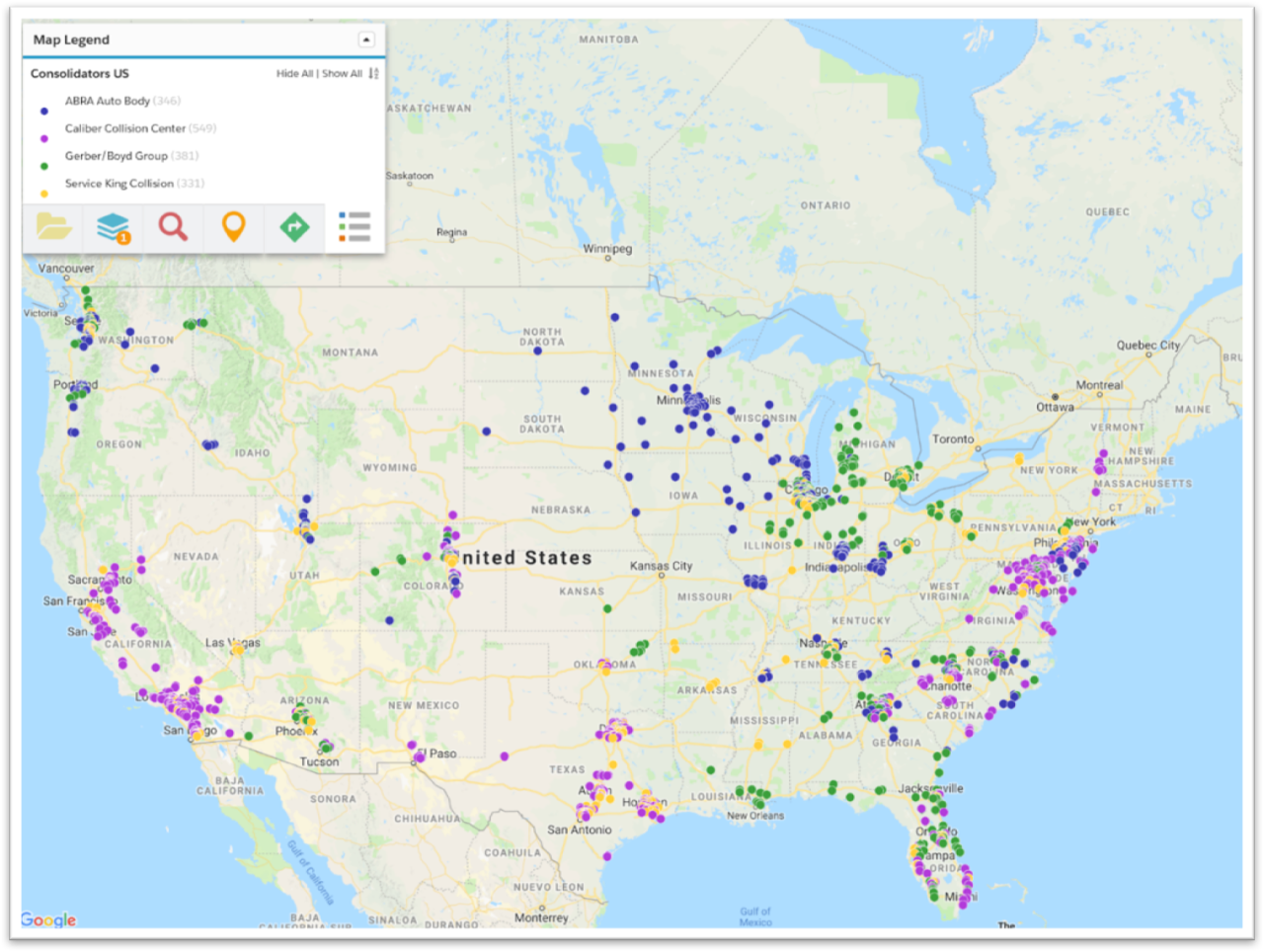 Maps of the Regional and Super Regional MSOs | FOCUS Investment Banking LLC