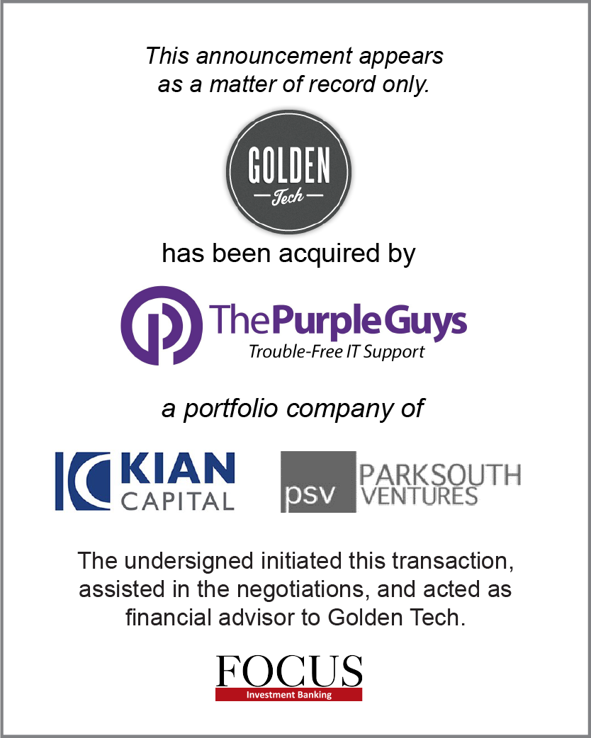Golden Tech has been acquired by The Purple Guys | FOCUS Investment ...