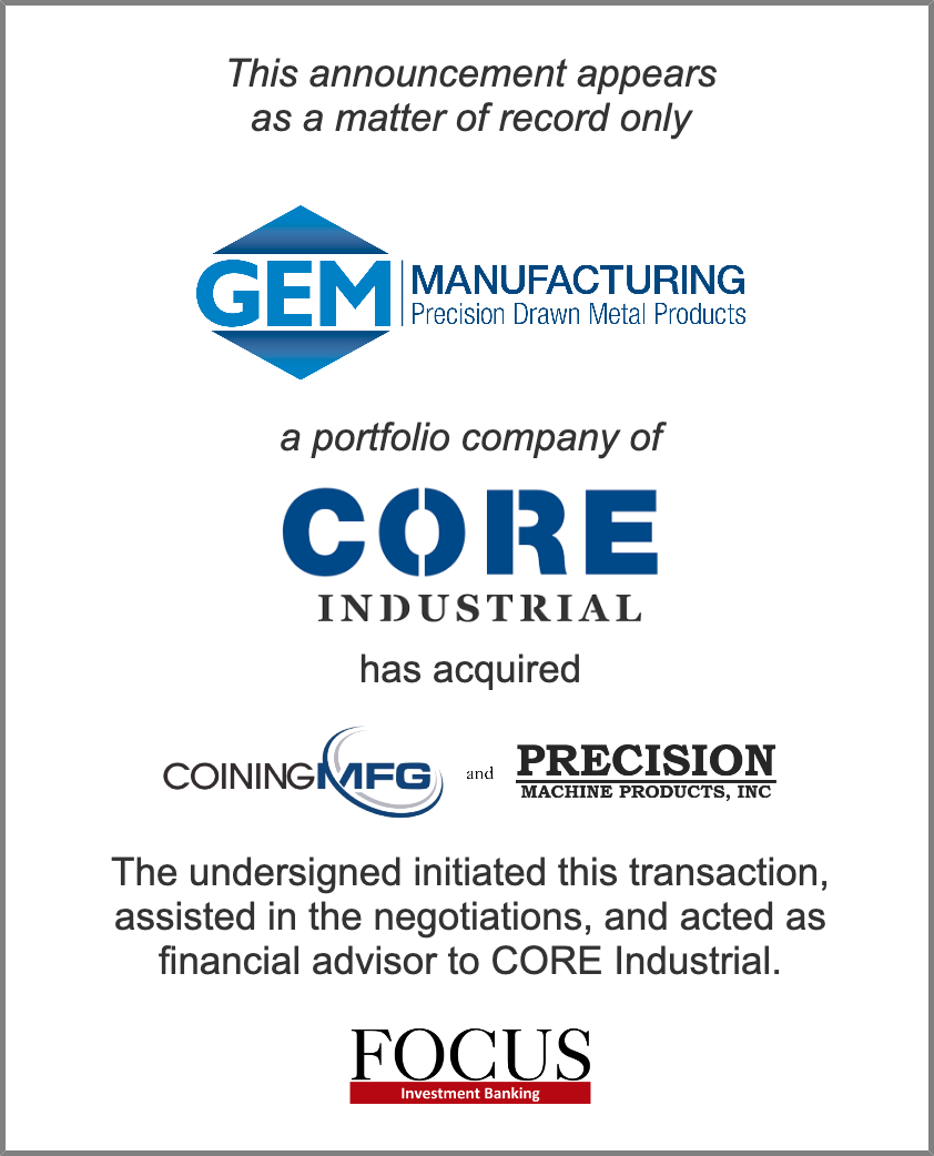 CORE Industrial has acquired Coining Manufacturing and Precision ...