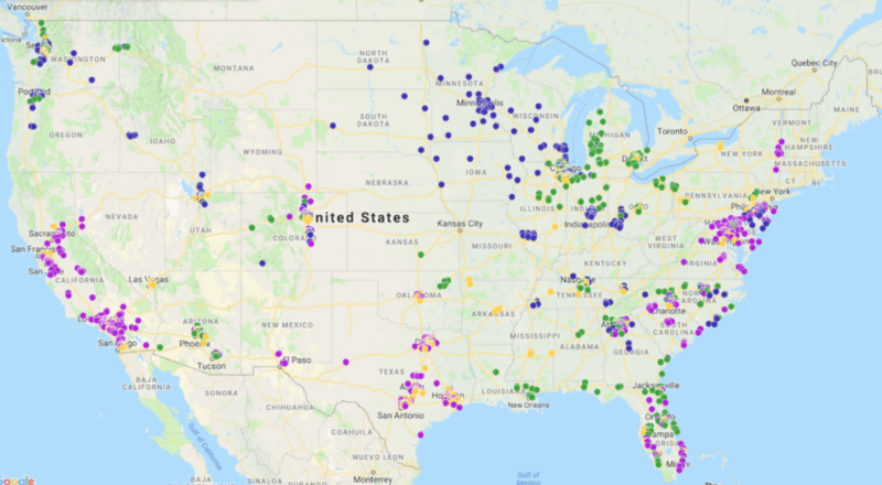 Maps of the Regional and Super Regional MSOs