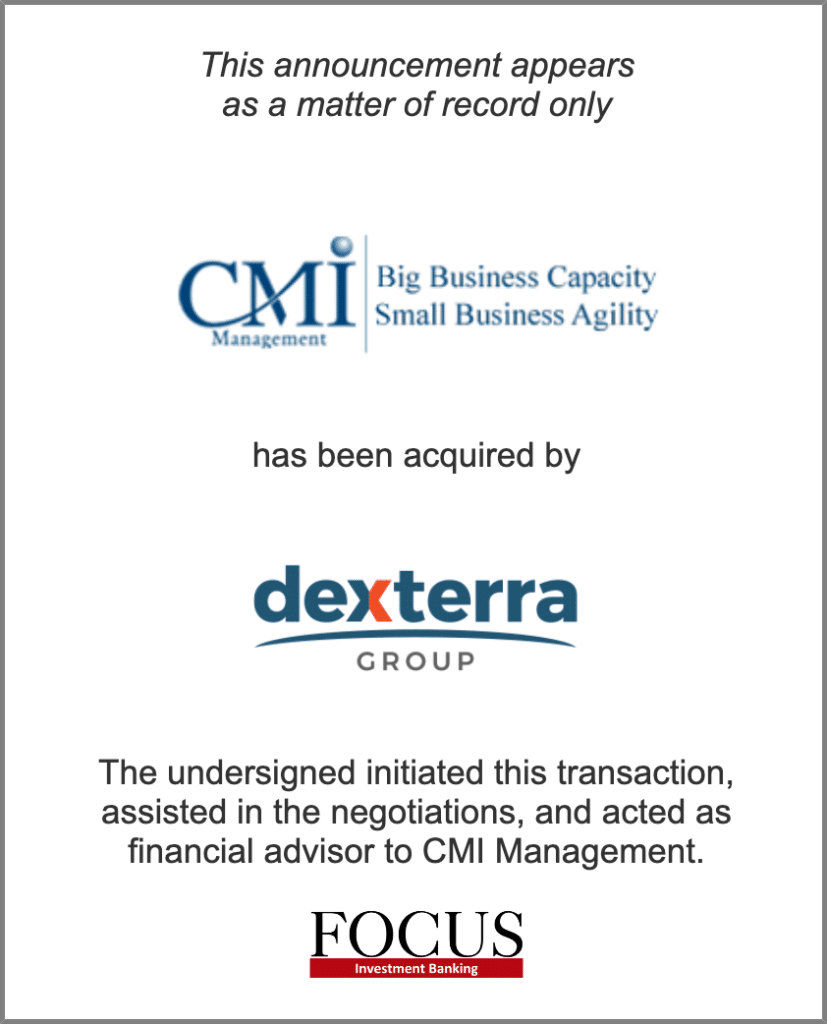 CMI Management sold to Dexterra Group